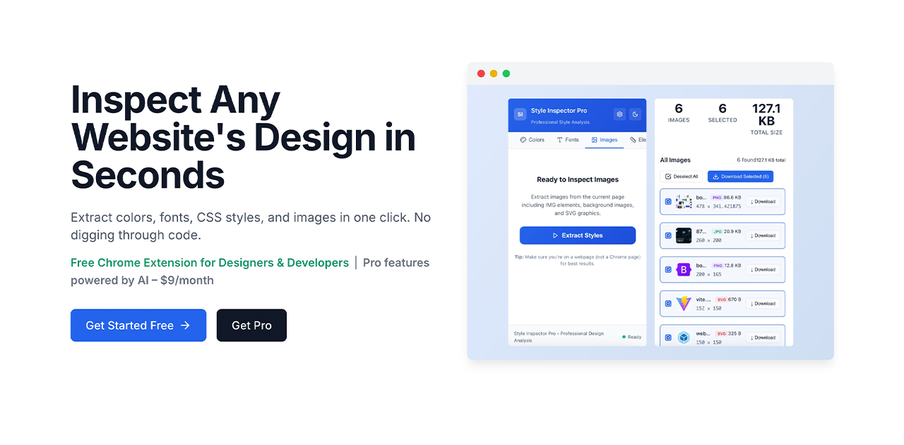 Style Inspector Pro - Extract Colors, Fonts & CSS from Any Website